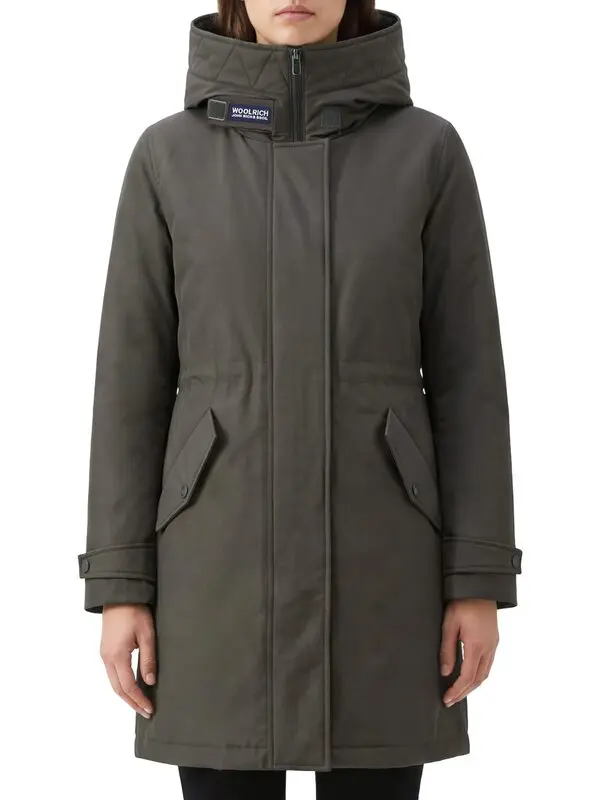 Woolrich Authentic Water-repellent Knee-length Parka With High Neck - Green