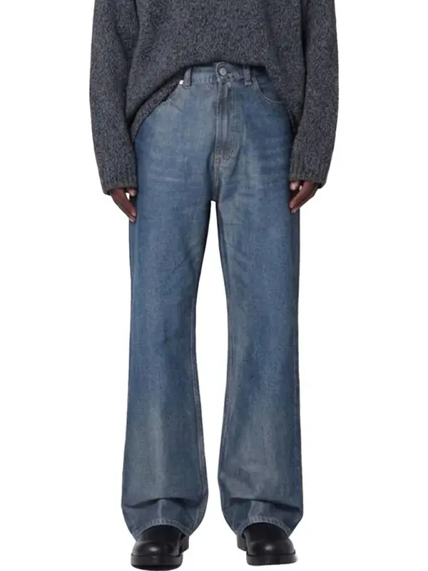 Our Legacy Our Third Cut Wide-leg Mid-rise Jeans In Organic Denim - Blue