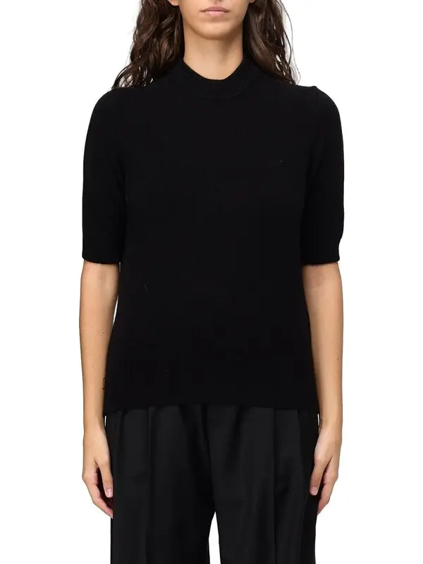 Ter Et Bantine Short-sleeved Crewneck Sweater In A Cashmere And Wool Blend - Black