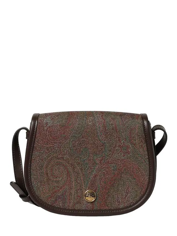 Etro Paisley Print Coated Cotton Mini Crossbody Bag - Mahogany