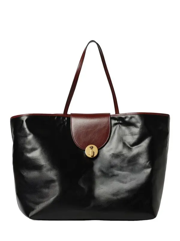 Versace Vivian Waxed Cotton And Leather Tote Bag With Medusa Logo - Black