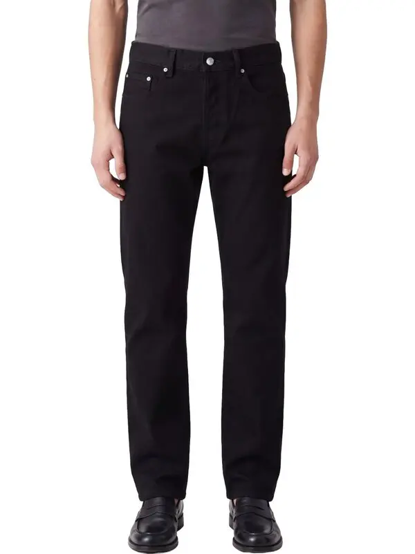 AMI Paris Straight Five-pocket Jeans In Denim - Black