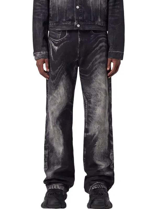 Camper Straight Fit Jeans In Bleached Denim With Worn Effect - Multicolor