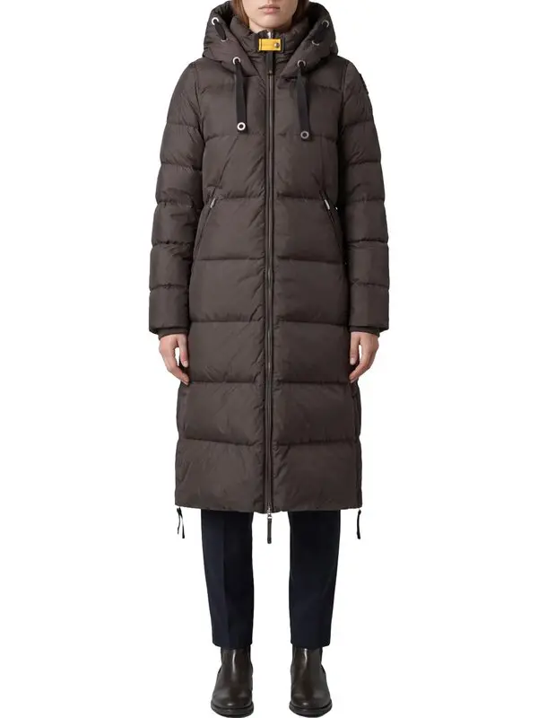 PARAJUMPERS Long Quilted Nylon Down Jacket With Hood And Zip Closure - Graphite