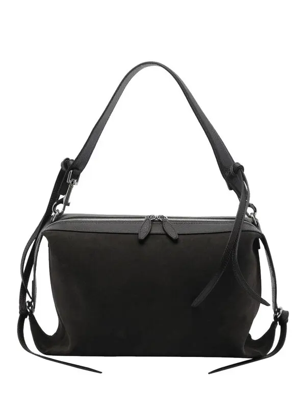 Yuzefi Bento Grained Calfskin Leather Shoulder Bag With Strap - Brown