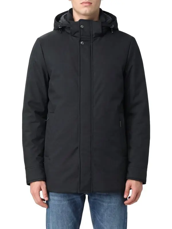MOORER Water-repellent Knee-length Parka With Goose Down Padding - Blue