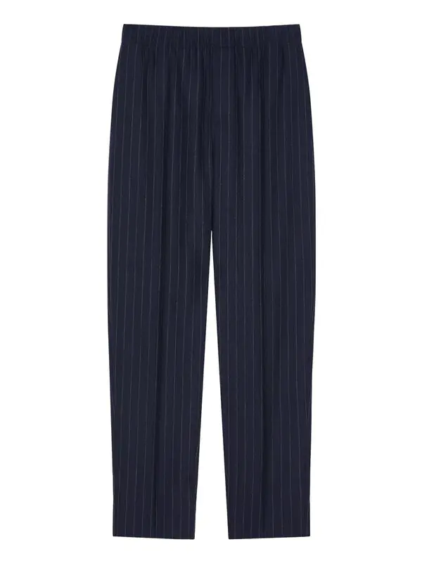 Givenchy Wool Stripe Couture Seam Trousers - Navy
