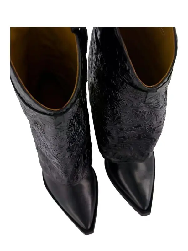 TORAL SHOES Tl-folk Floral-embossed Boots - Black