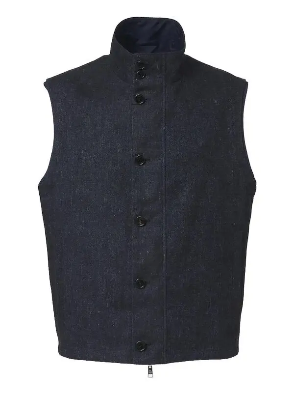 Dunhill Linen Reversible Vest - Blue