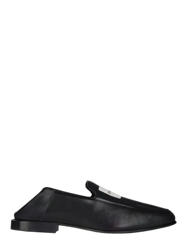 Givenchy Label Loafers In Shiny Leather - Black