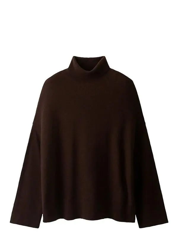 THE WHITE COMPANY Funnel-neck Relaxed-fit Wool And Cashmere-blend Jumper - Dark Choc