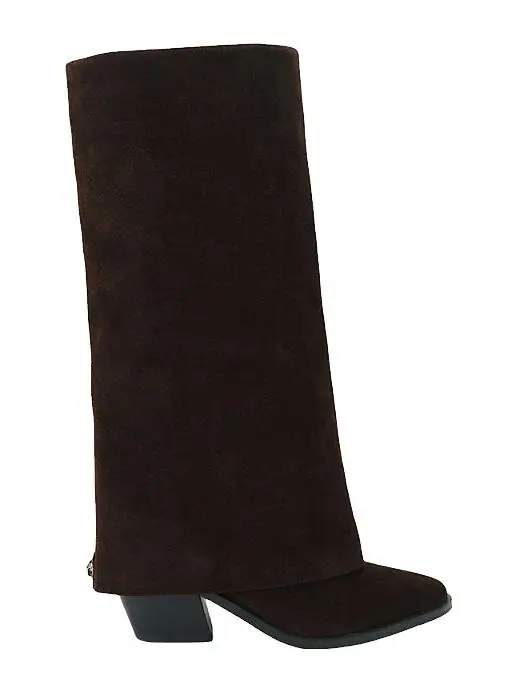 Kurt Geiger Mag Folded Suede Knee-high Boots - Dk.brn Com