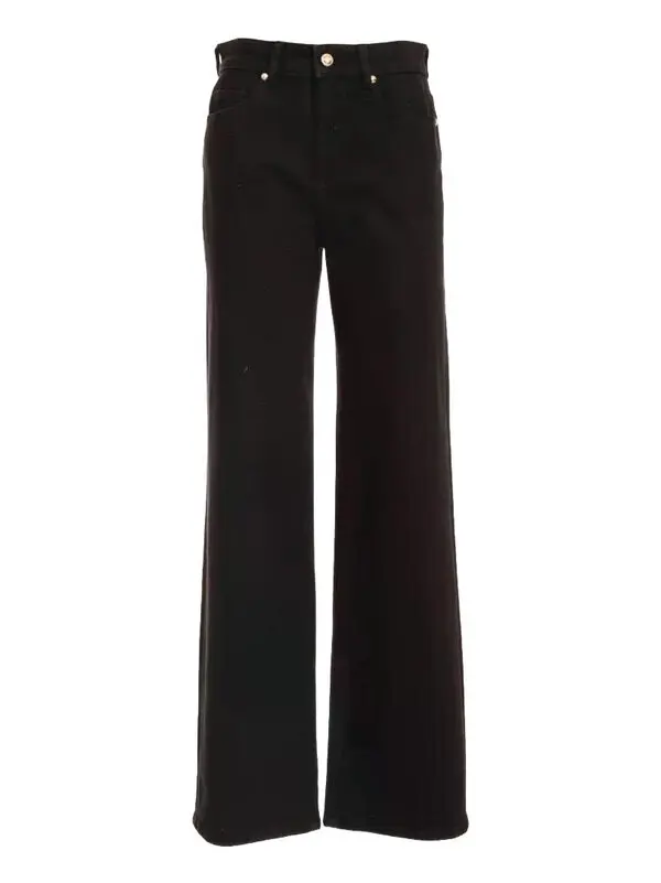 Just Cavalli Logo-patch Wide-leg Jeans - Black