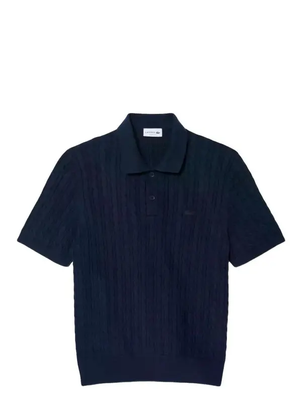 Lacoste Cable-knit Polo Shirt - Blue