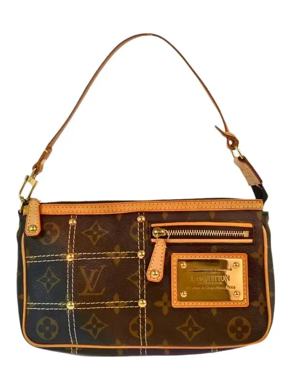 LOUIS VUITTON Rivet Pochette Monogram Handbag - Brown