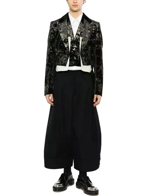 Comme Des Garçons Distressed-effect Peak-lapel Jacket - Black