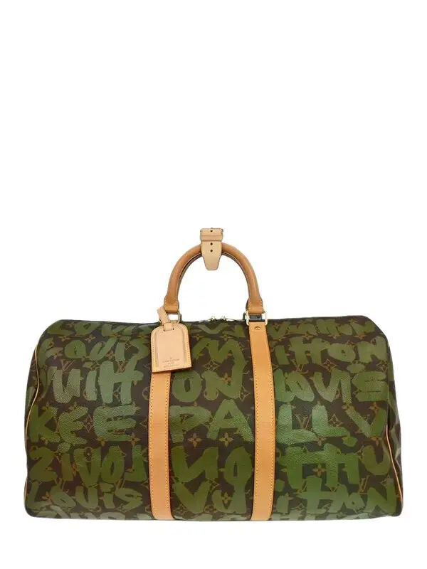 LOUIS VUITTON 50 Keepall Monogram Graffiti Duffle Bag - Brown