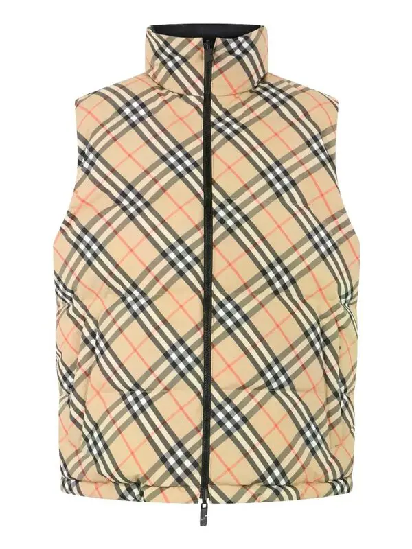 Burberry Reversible Check Puffer Vest - Neutrals