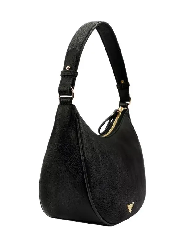 APATCHY LONDON Lucy Crescent Leather Tote Bag - Black