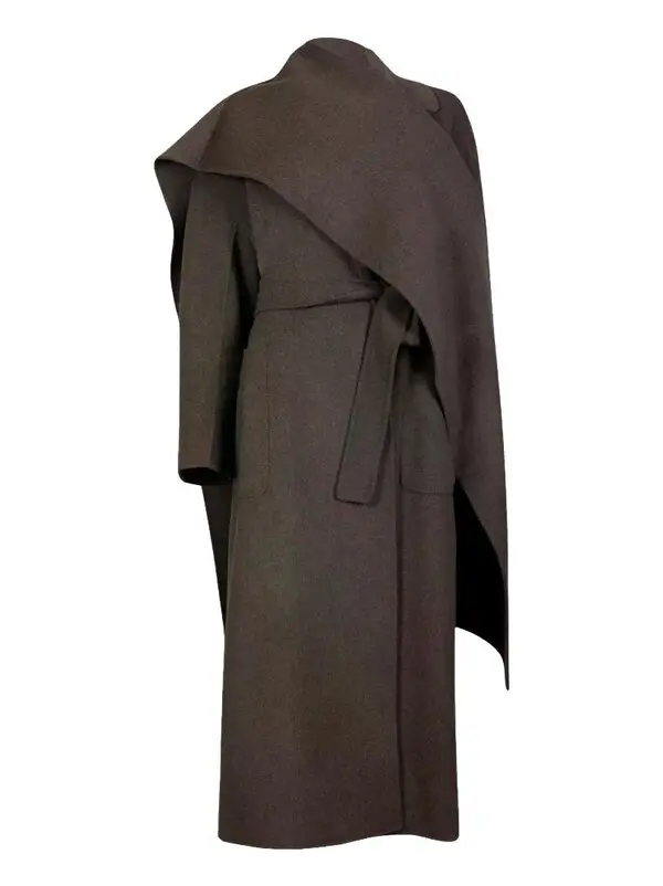 Max Mara Scarf-detail Belted Coat - Brown