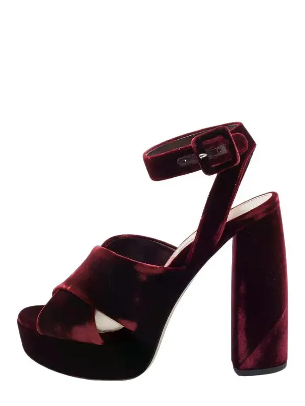 Miu Miu Criss-cross Platform Sandals - Red