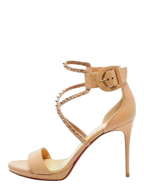 CHRISTIAN LOUBOUTIN Choca Lux Spiked-details Sandals - Neutrals