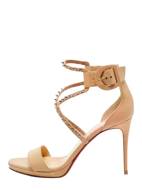 CHRISTIAN LOUBOUTIN Choca Lux Spiked-details Sandals - Neutrals