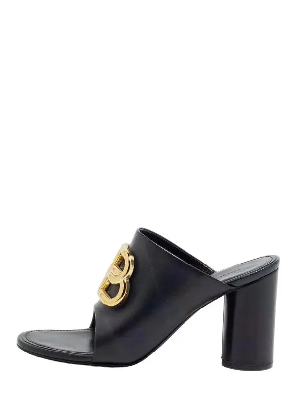 Balenciaga Oval Bb Heeled Sandals - Black