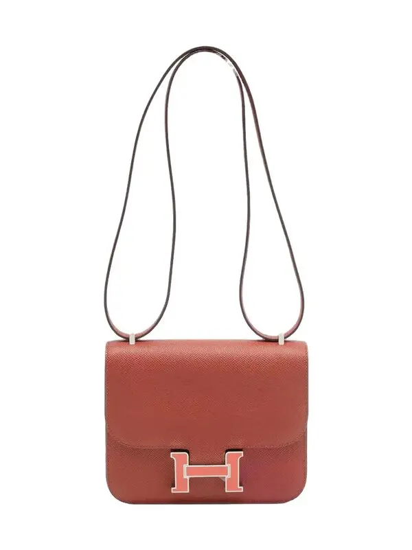 Hermès 2023 Constance 18 Mini Leather Shoulder Bag - Red