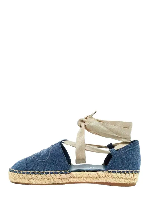 Prada Ankle-wrap Denim Espadrilles - Blue