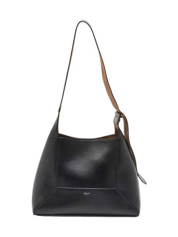 JIMMY CHOO Medium Diamond Leather Shoulder Bag - Black