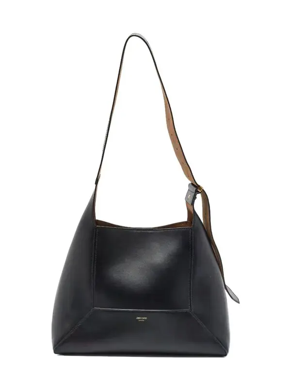 JIMMY CHOO Medium Diamond Leather Shoulder Bag - Black