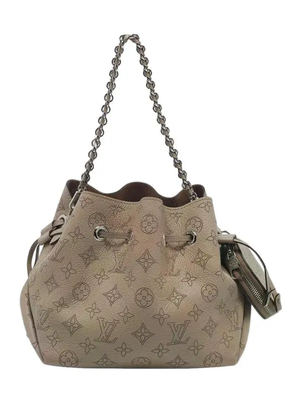 LOUIS VUITTON Bella Monogram Mahina Leather Bucket Bag - Neutrals