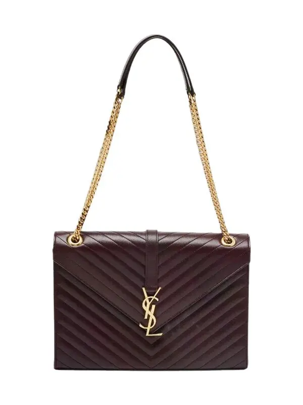 Saint Laurent 2014 Large Envelope Cassandre Shoulder Bag - Red