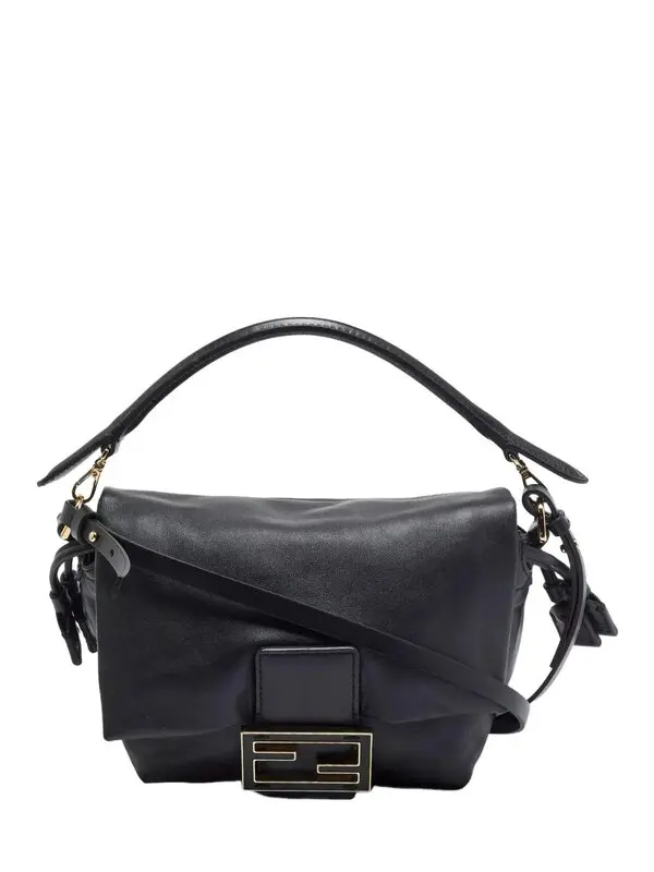 Fendi 2026 Small Mamma Baguette Leather Tote Bag - Black