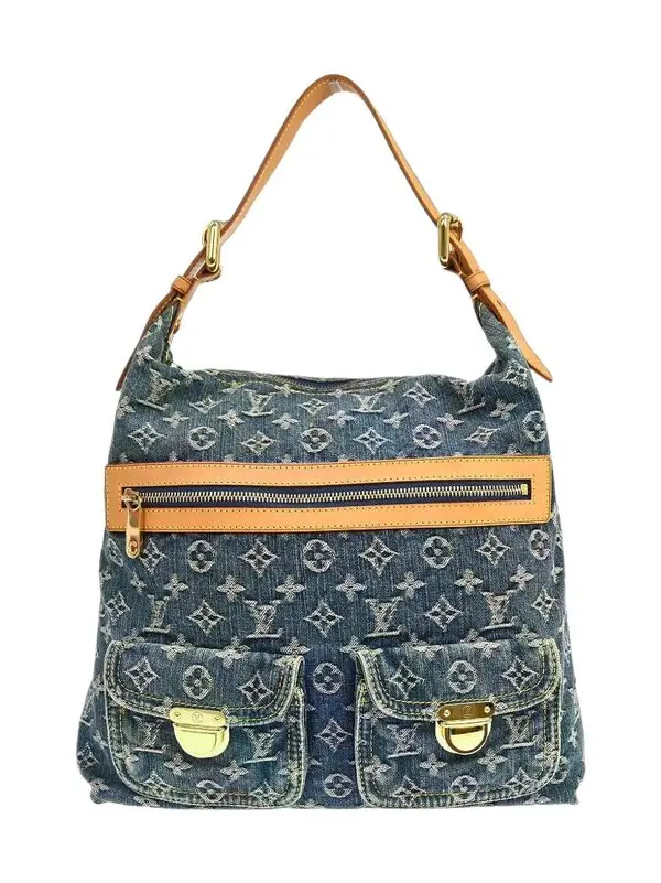 LOUIS VUITTON 2005 Denim Baggy Gm Monogram Shoulder Bag - Blue