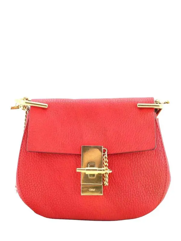 Chloé Drew Leather Mini Crossbody Bag - Red