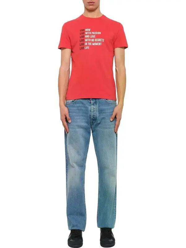 Neil Barrett Slogan-print T-shirt - Red