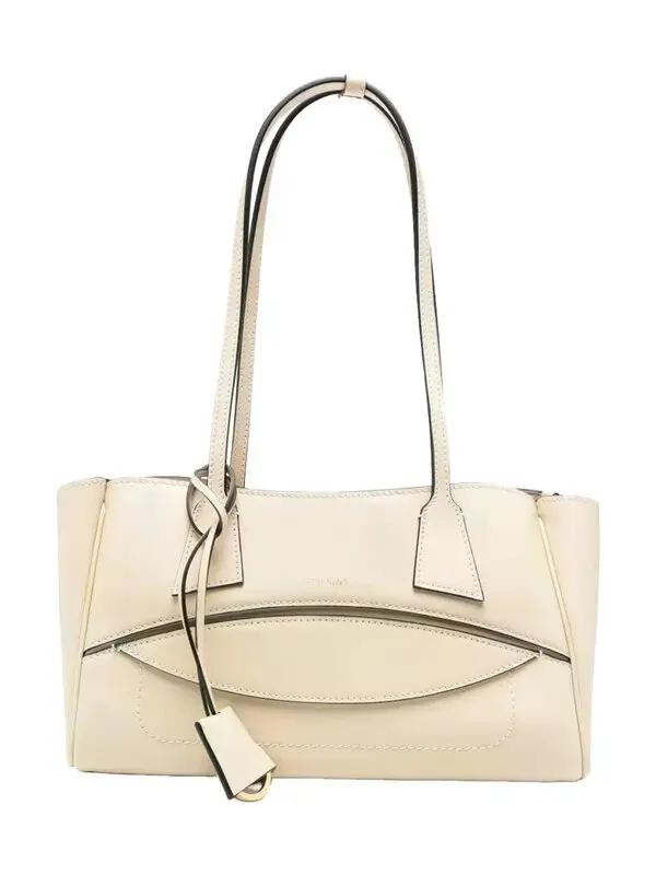 HIDESINS Layered-panel Leather Tote Bag - Neutrals
