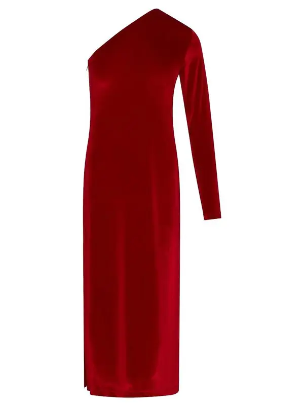 THISISU COLLECTION Pera Velvet One-shoulder Dress - Red