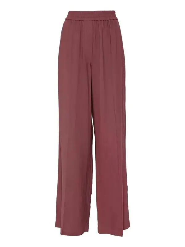 Brunello Cucinelli Elasticated-waistband Wide-leg Trousers - Pink