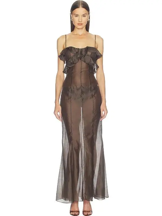 CAMILA COELHO Dorothea Maxi Dress In . Also - Chocolate