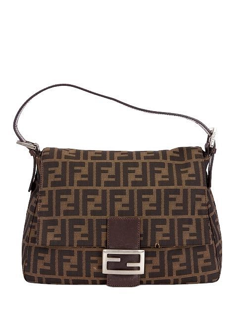 FWRD RENEW Fendi Zucca Mama Forever Baguette Shoulder Bag - Brown