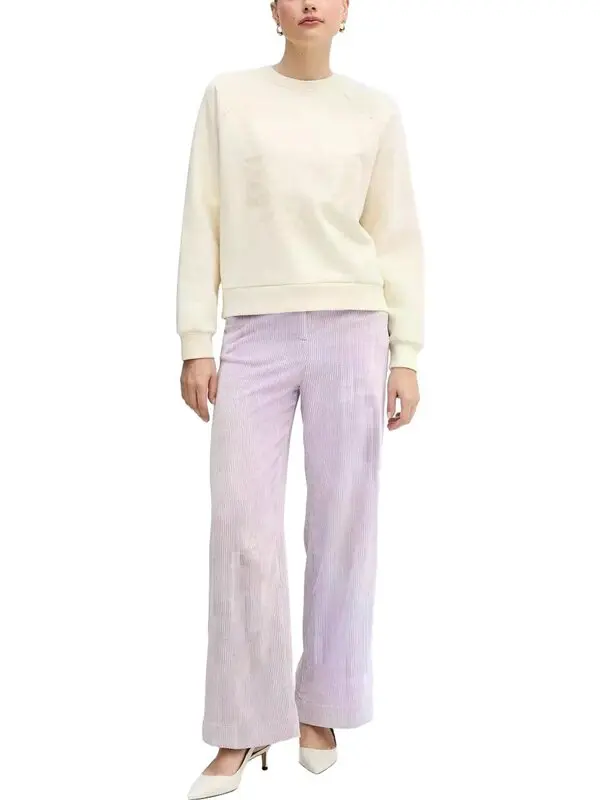 BENETTON Floral-detail Crew Neck Sweatshirt - Neutrals