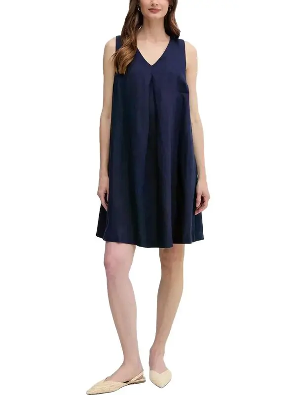 BENETTON V-neck Mini Dress - Blue