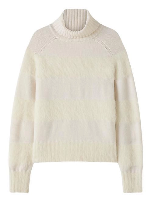 JOSEPH Mila Brush-stripe Stretch Alpaca And Wool-blend Jumper - Wax