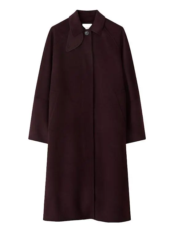 JOSEPH Dona Double-faced Wool And Cashmere Coat - Mahogany