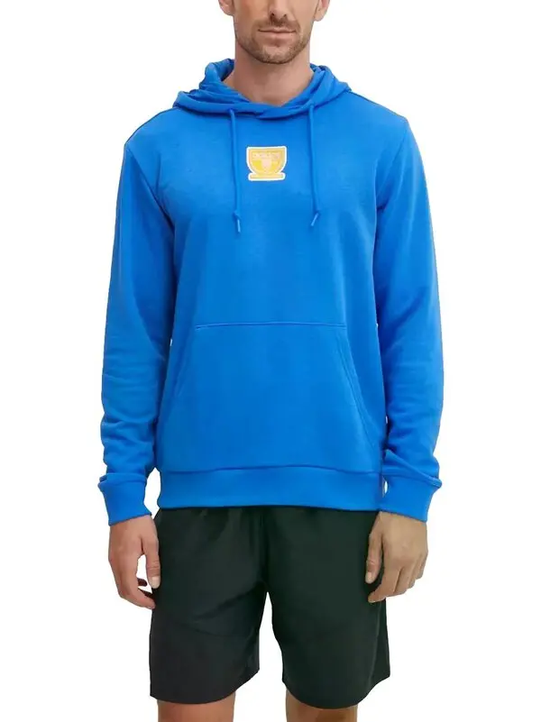 Adidas Logo-print Drawstring Hoodie - Blue