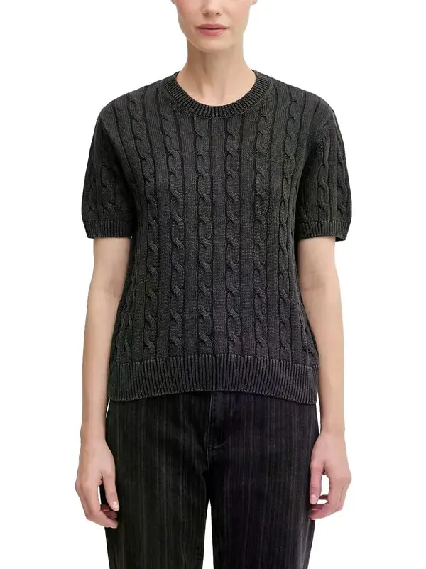 Carhartt Work In Progress Cable-knit Short-sleeve Sweater - Grey