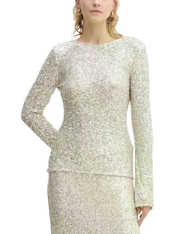 BRUUNS BAZAAR Sequin Top - Silver